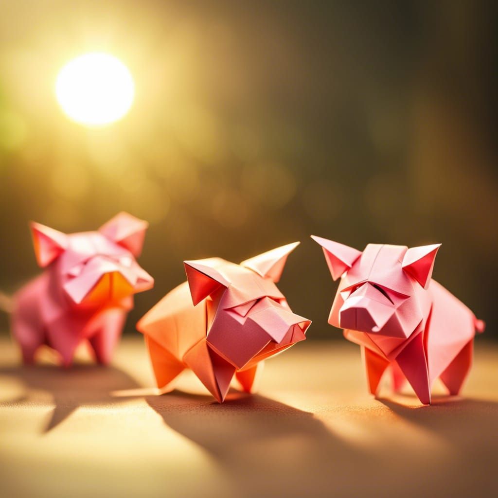 Origami pigs - AI Generated Artwork - NightCafe Creator