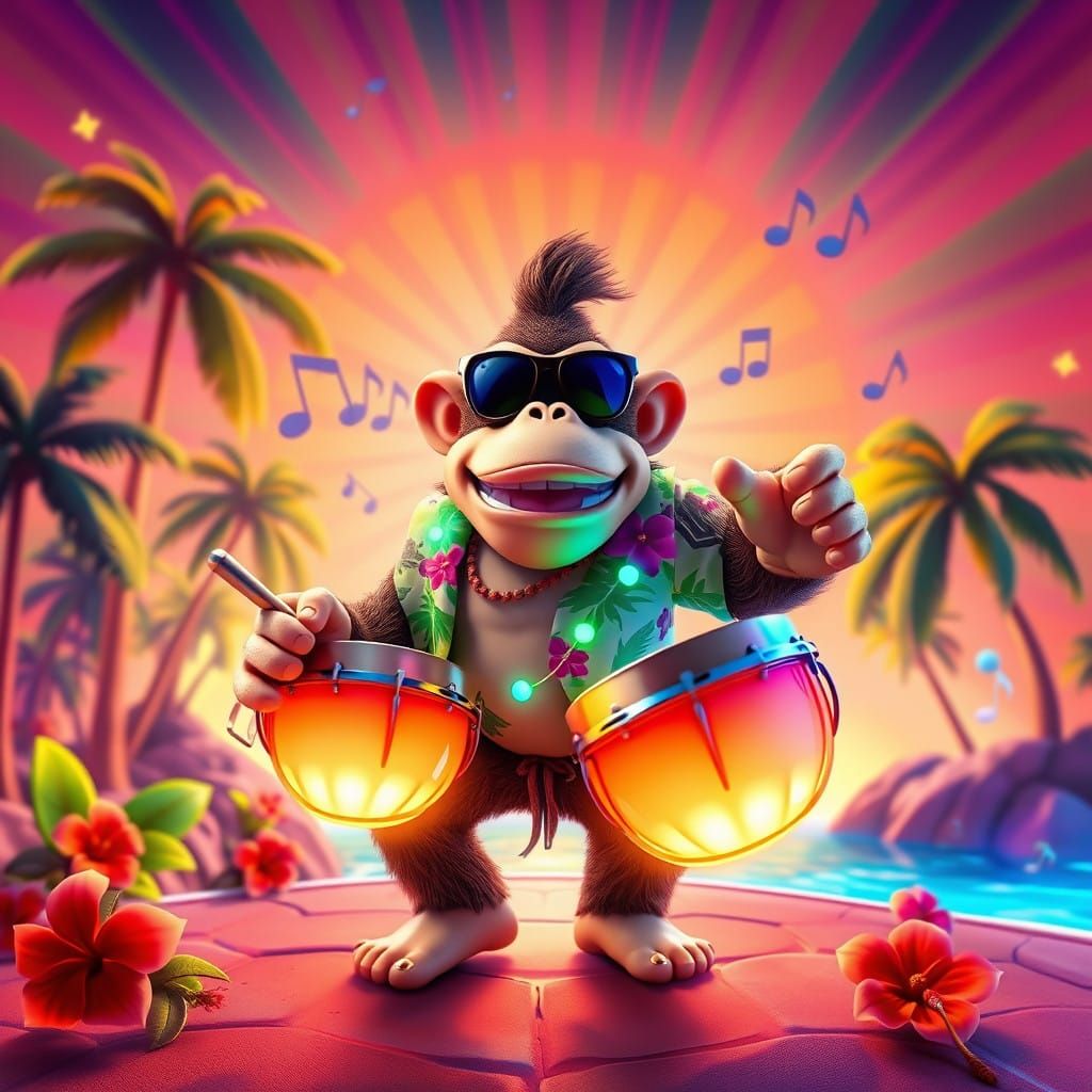 Donkey Kong music on an island for fun 1