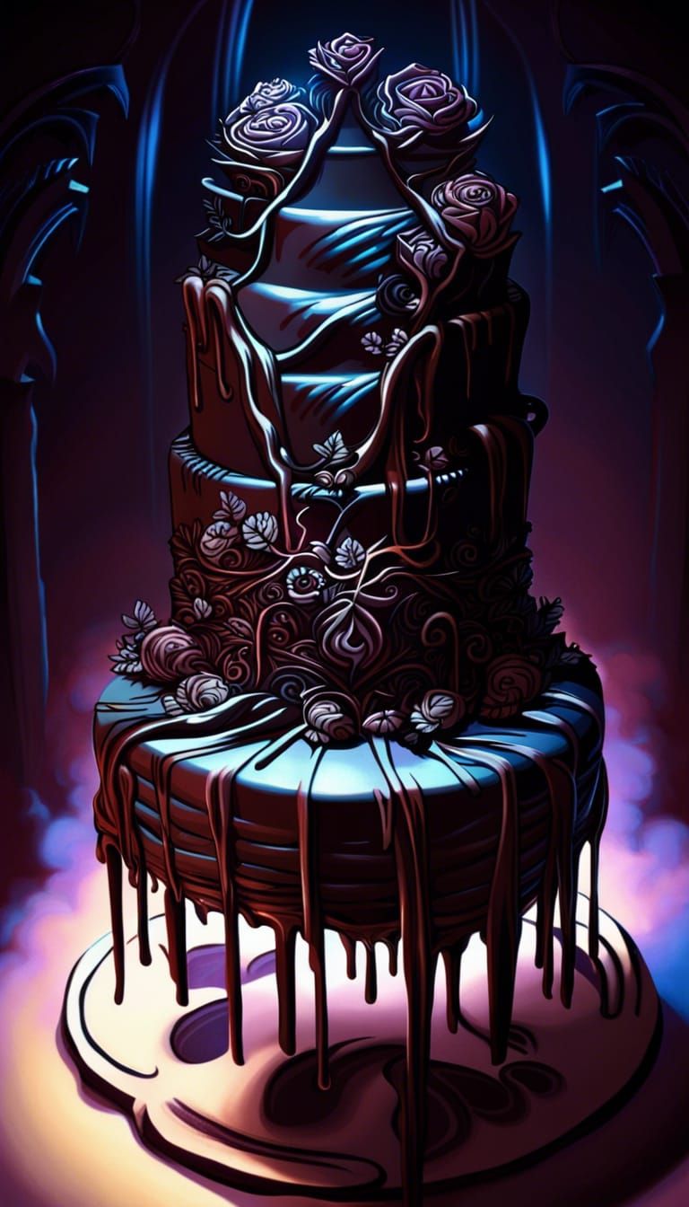 Goth Cake - AI Generated Artwork - NightCafe Creator