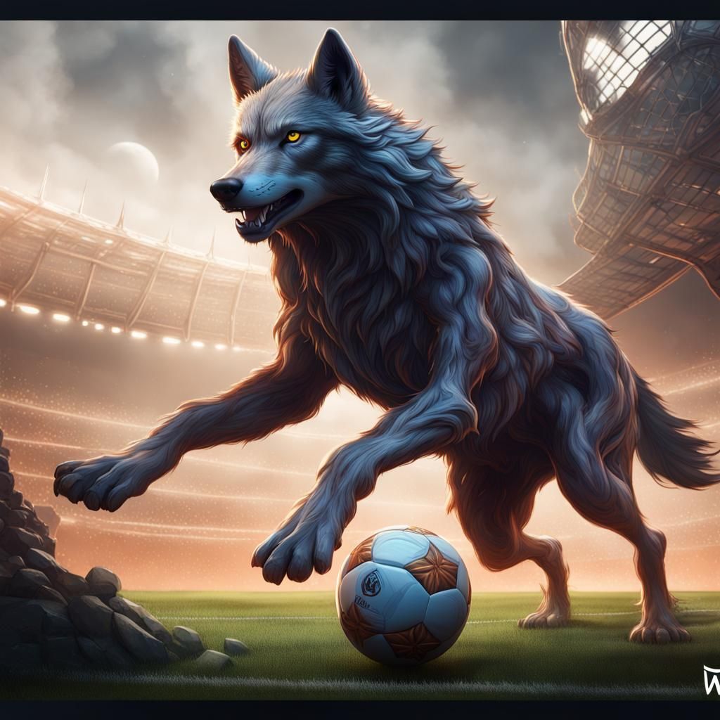 wolf,soccer - AI Generated Artwork - NightCafe Creator