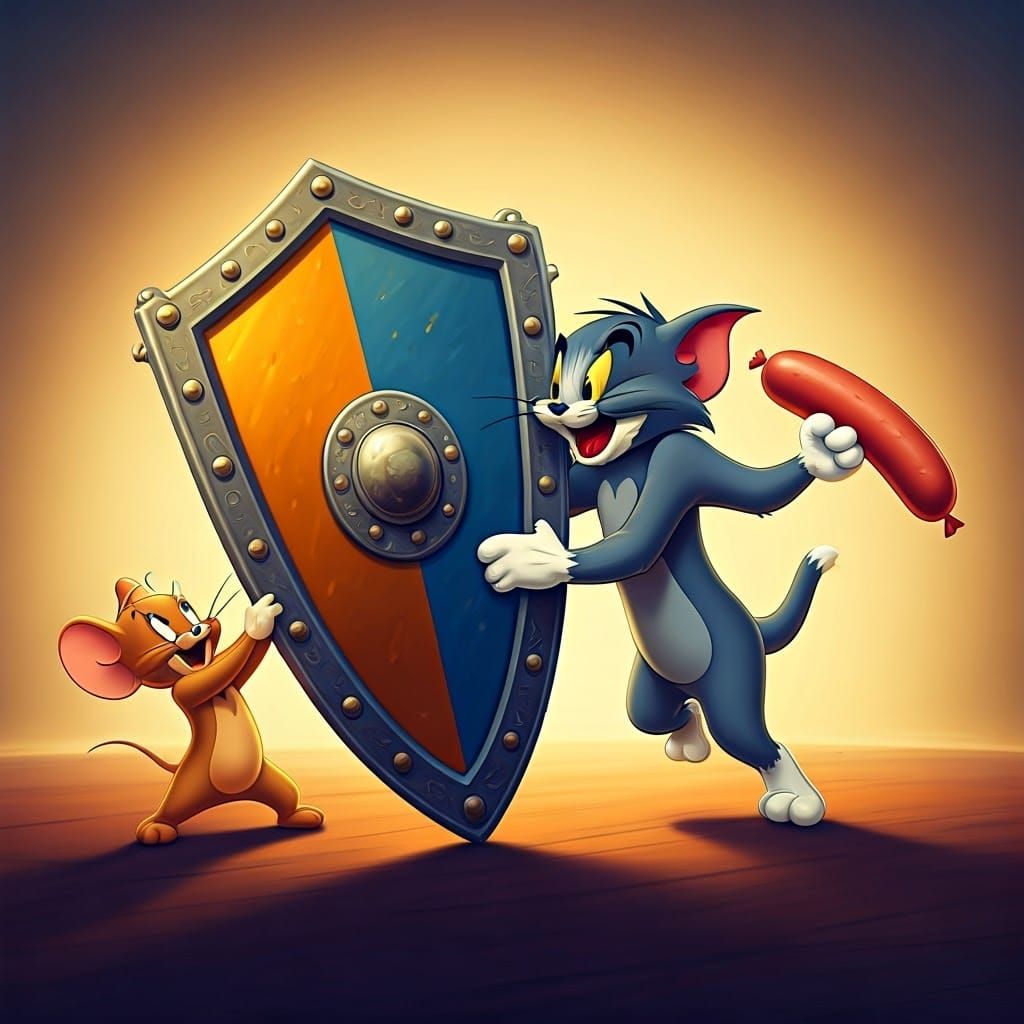 Tom and Jerry Shield - Heroic Mouse Guards Castle with Mirro...