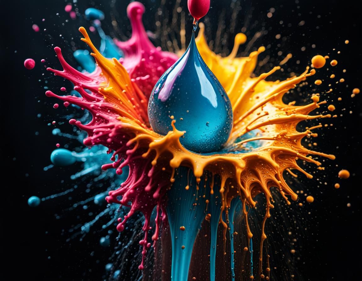 When water and color collide - AI Generated Artwork - NightCafe Creator
