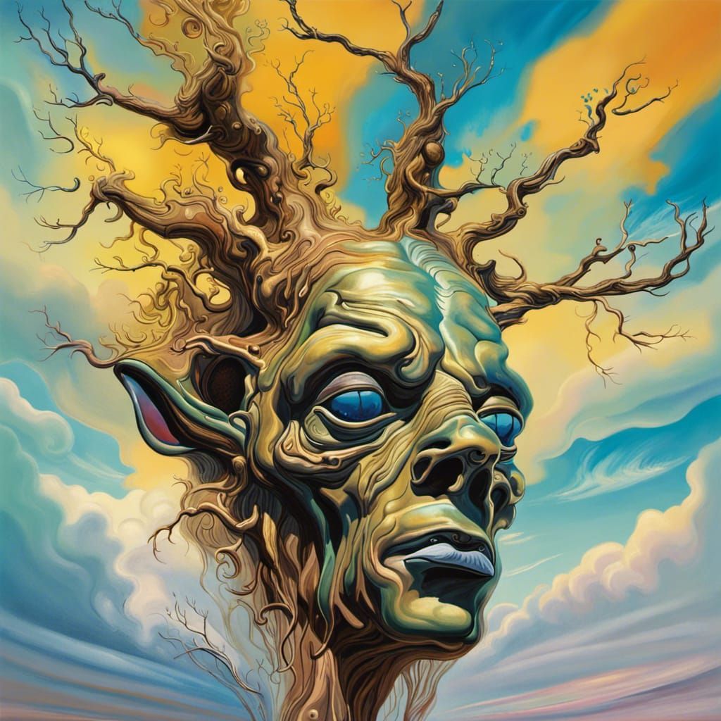 Surrealist Masterpiece: Alien Melts Trees in a Vib... - AI Art
