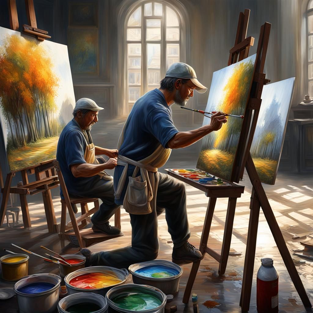 painting a painter - AI Generated Artwork - NightCafe Creator