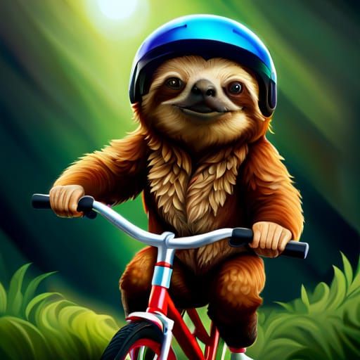 🦥 a cute sloth riding a bicycle 🦥 - AI Generated Artwork - NightCafe ...