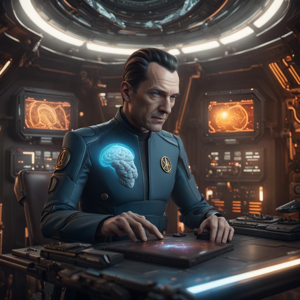 Commander Data examining his positronic brain - AI Generated Artwork ...