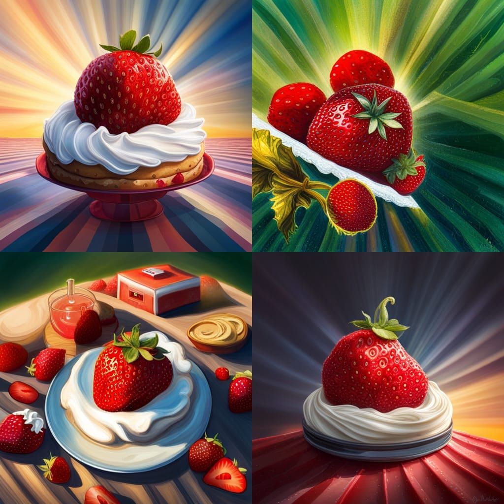 big juicy red strawberry beach farm intricately detailed incredible design tractor farmer ...