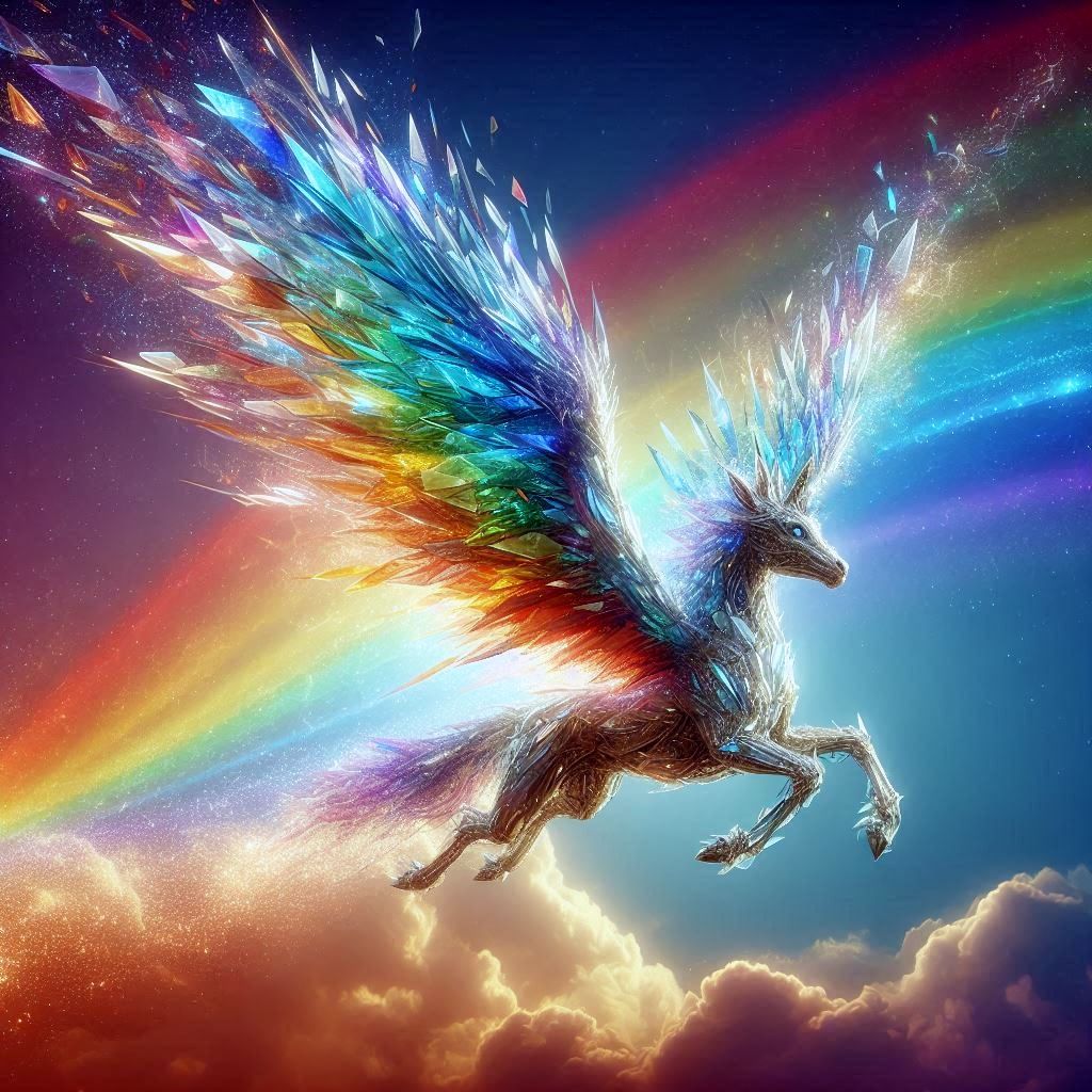 Rainbow Pegasus - AI Generated Artwork - NightCafe Creator
