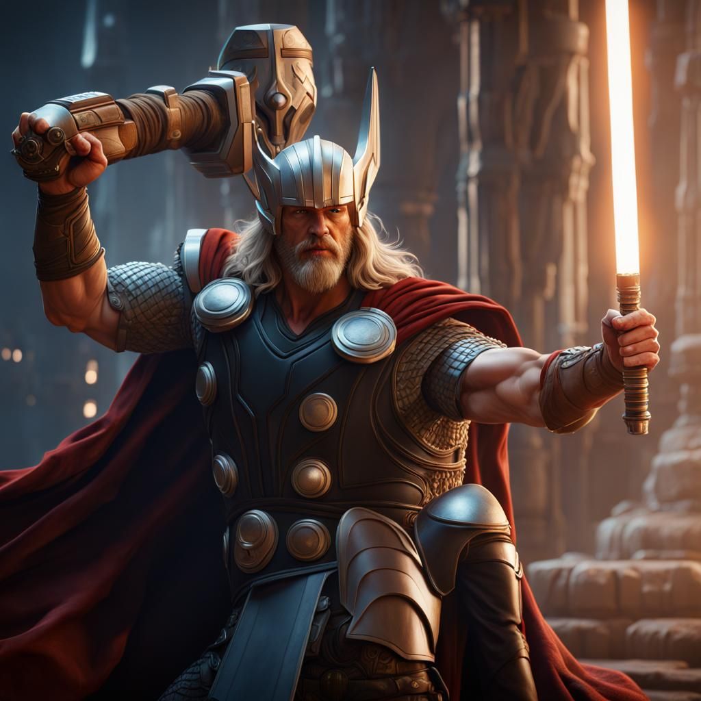Jedi Master Thor - AI Generated Artwork - NightCafe Creator