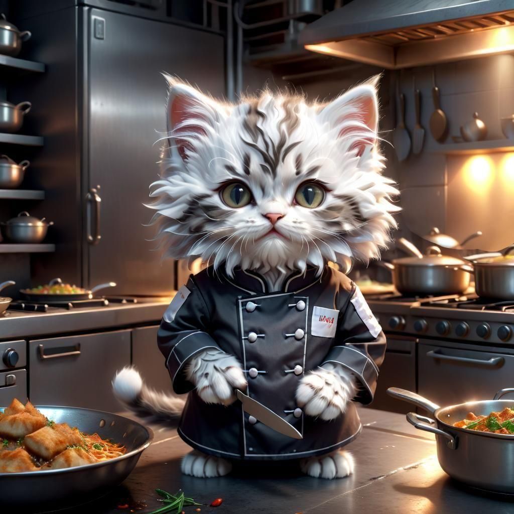 Iron Chef Kitten - AI Generated Artwork - NightCafe Creator