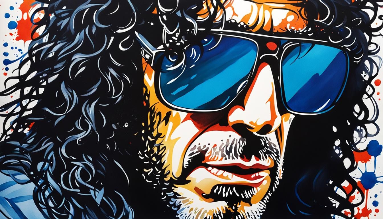 howard stern, long black hair , sunglasses, new york city, GRAFITTI ...