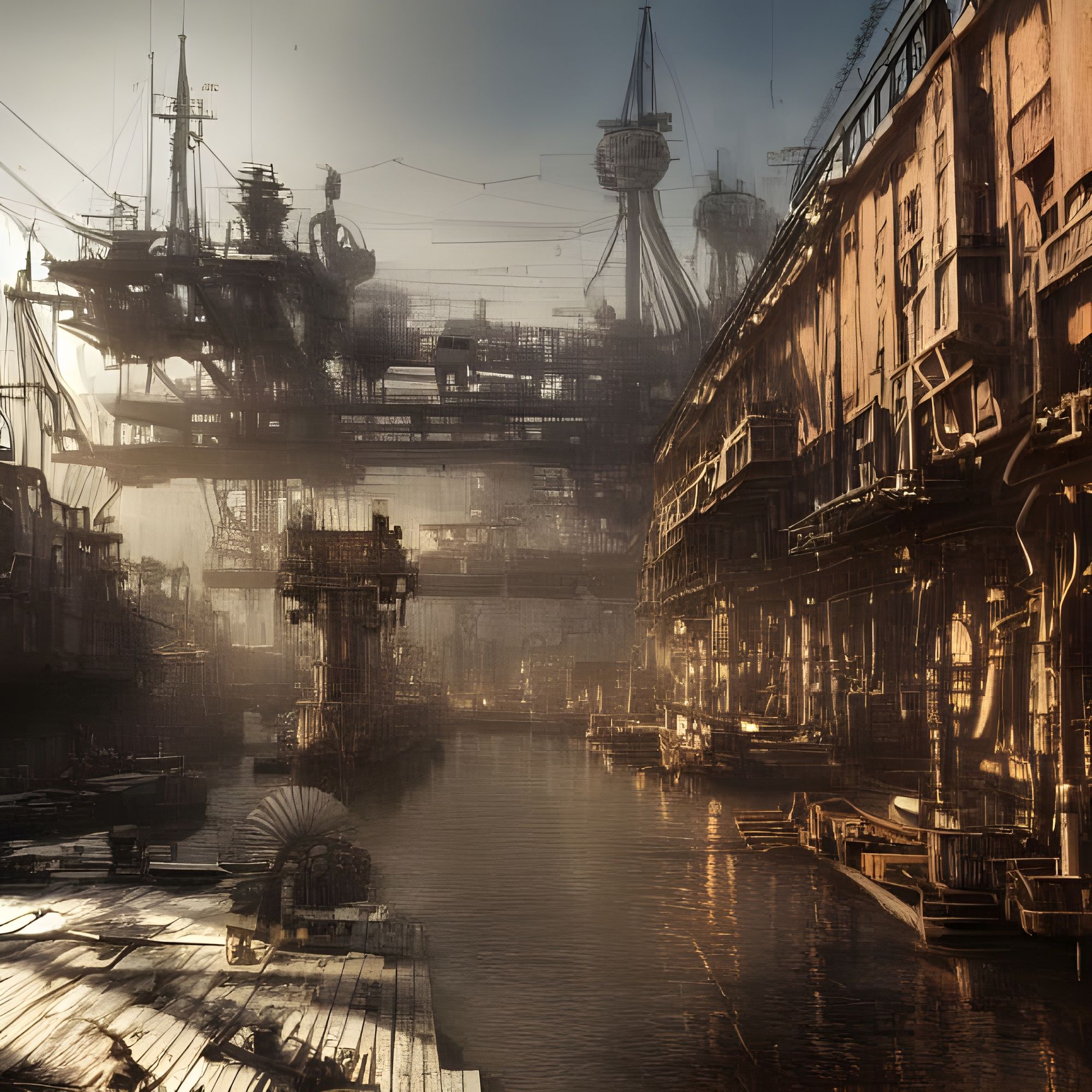 Steampunk Dockyards LX : r/nightcafe
