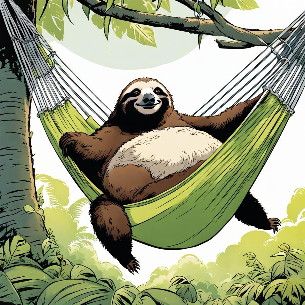 lazy sloth - AI Generated Artwork - NightCafe Creator