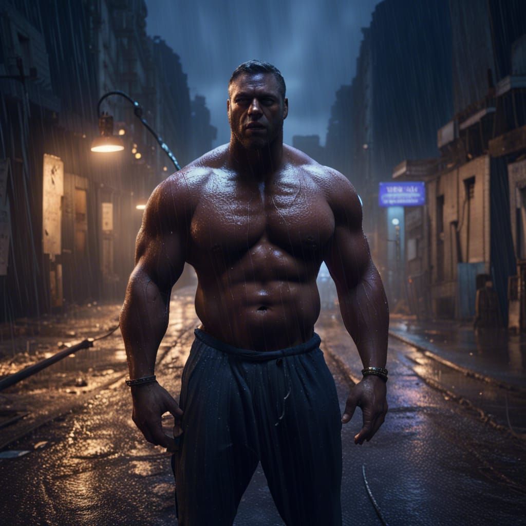 Human hulk? Looks like in old traditional street in beautiful Ireland ...