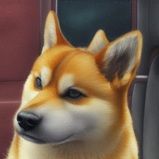 Shiba Inu on a Train 3 - AI Generated Artwork - NightCafe Creator