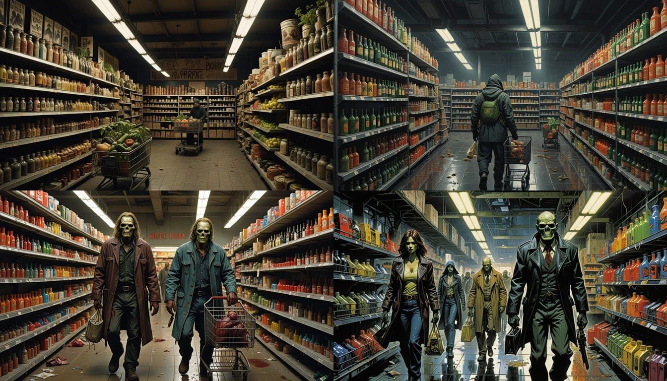 Apocalyptic Grocery Store Scene in Post-Apocalypti... - AI Art