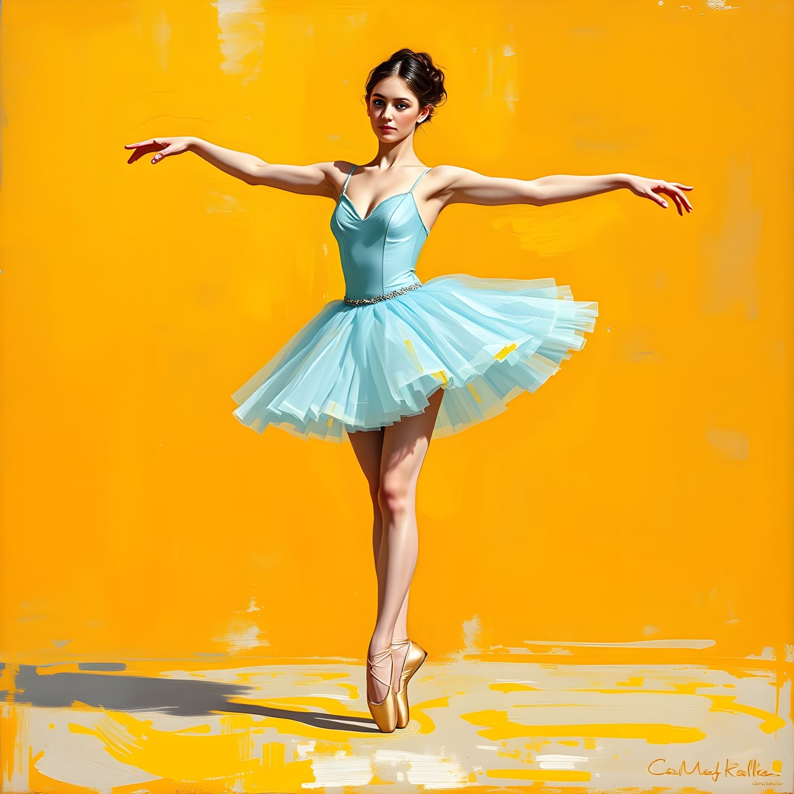 Ballet Dancer in Impressionist Style with Vibrant ... - AI Art