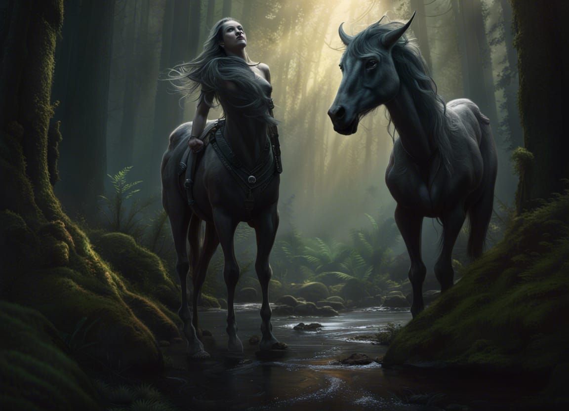 centaur in a forest - AI Generated Artwork - NightCafe Creator