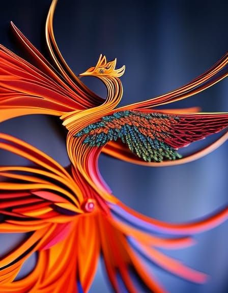 Paper Phoenix - AI Generated Artwork - NightCafe Creator