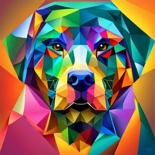 Geometric labrador - AI Generated Artwork - NightCafe Creator