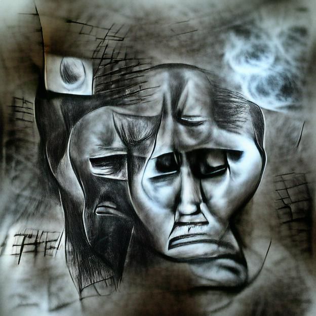 The face of depression charcoal drawing - AI Generated Artwork ...