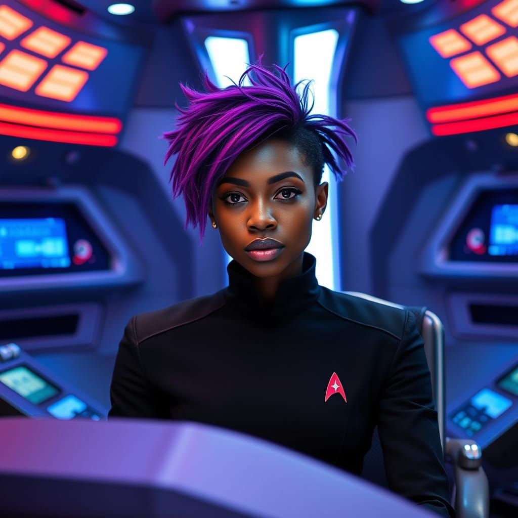 Section 31 - Cyberpunk Starfleet Officer in Neon-Lit Operati...