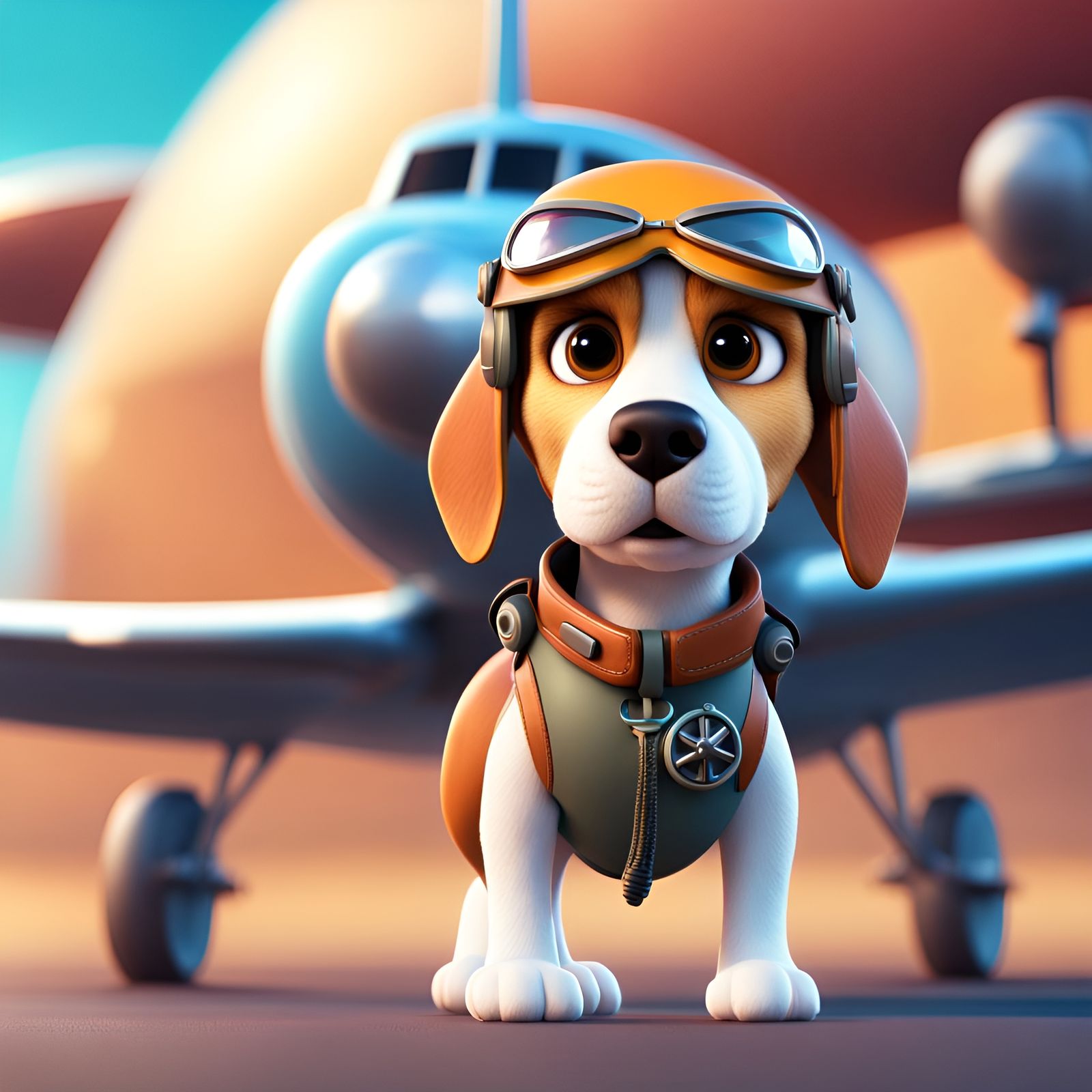 beagle pilot with plane - AI Generated Artwork - NightCafe Creator