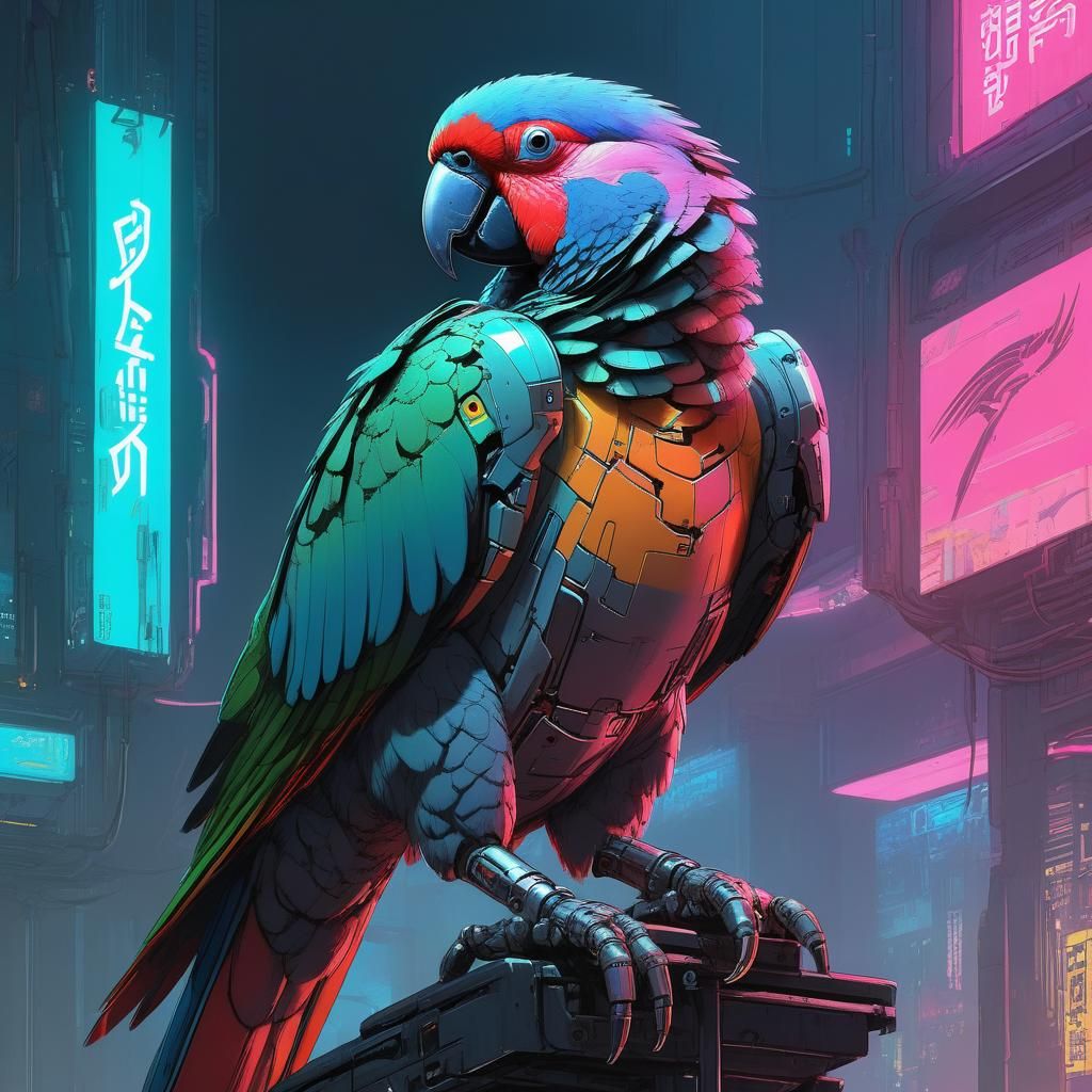 Cyber Parrot - AI Generated Artwork - NightCafe Creator