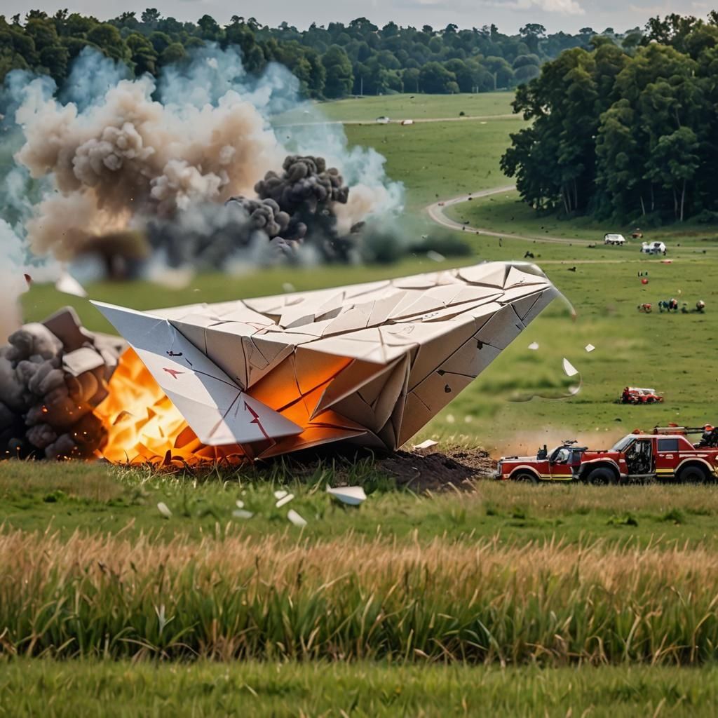 Paper Airplane Crash - AI Generated Artwork - NightCafe Creator