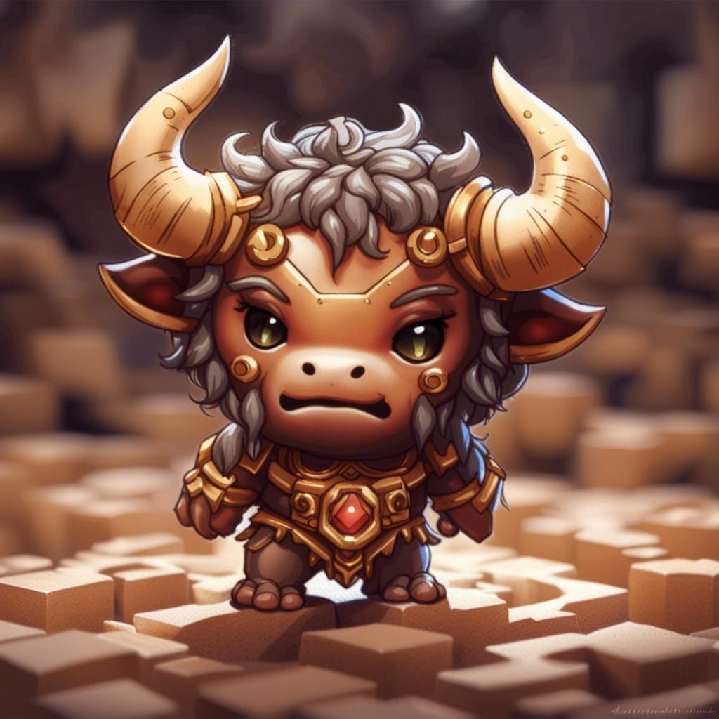 Chibified Minotaur in a Labyrinth - AI Generated Artwork - NightCafe ...