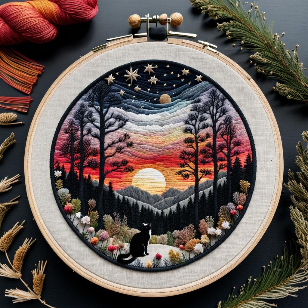 Embroidery 🪡 - AI Generated Artwork - NightCafe Creator