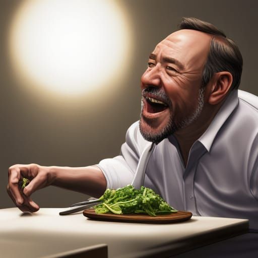 Kevin spacey laughing eating salad - AI Generated Artwork - NightCafe ...