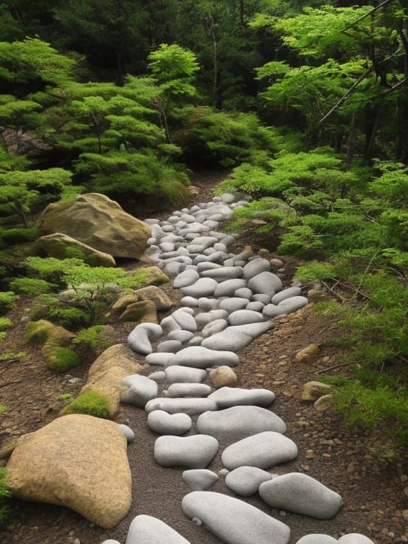 The Thicket Rock Path - AI Generated Artwork - NightCafe Creator