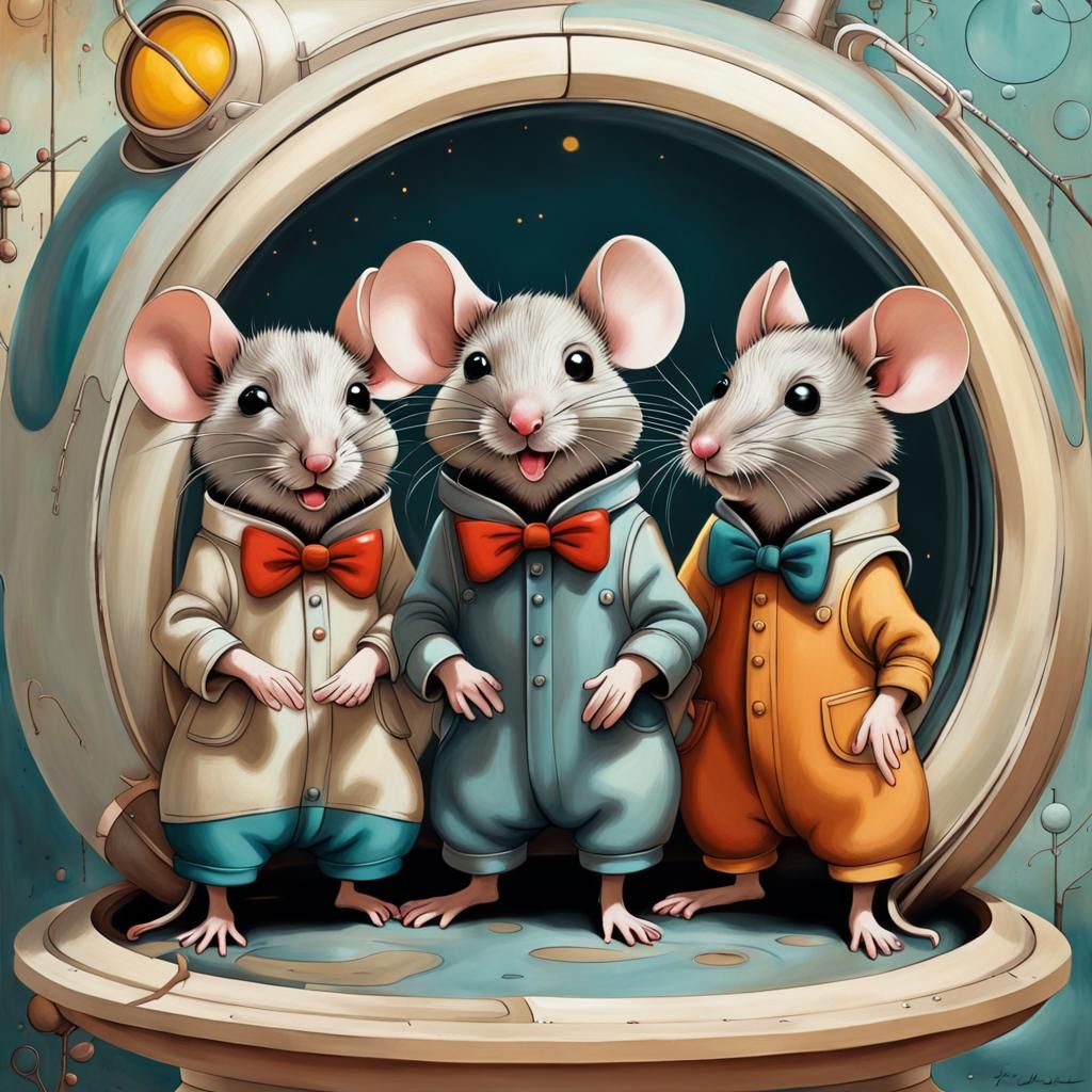 3 Mice in Space. - AI Generated Artwork - NightCafe Creator