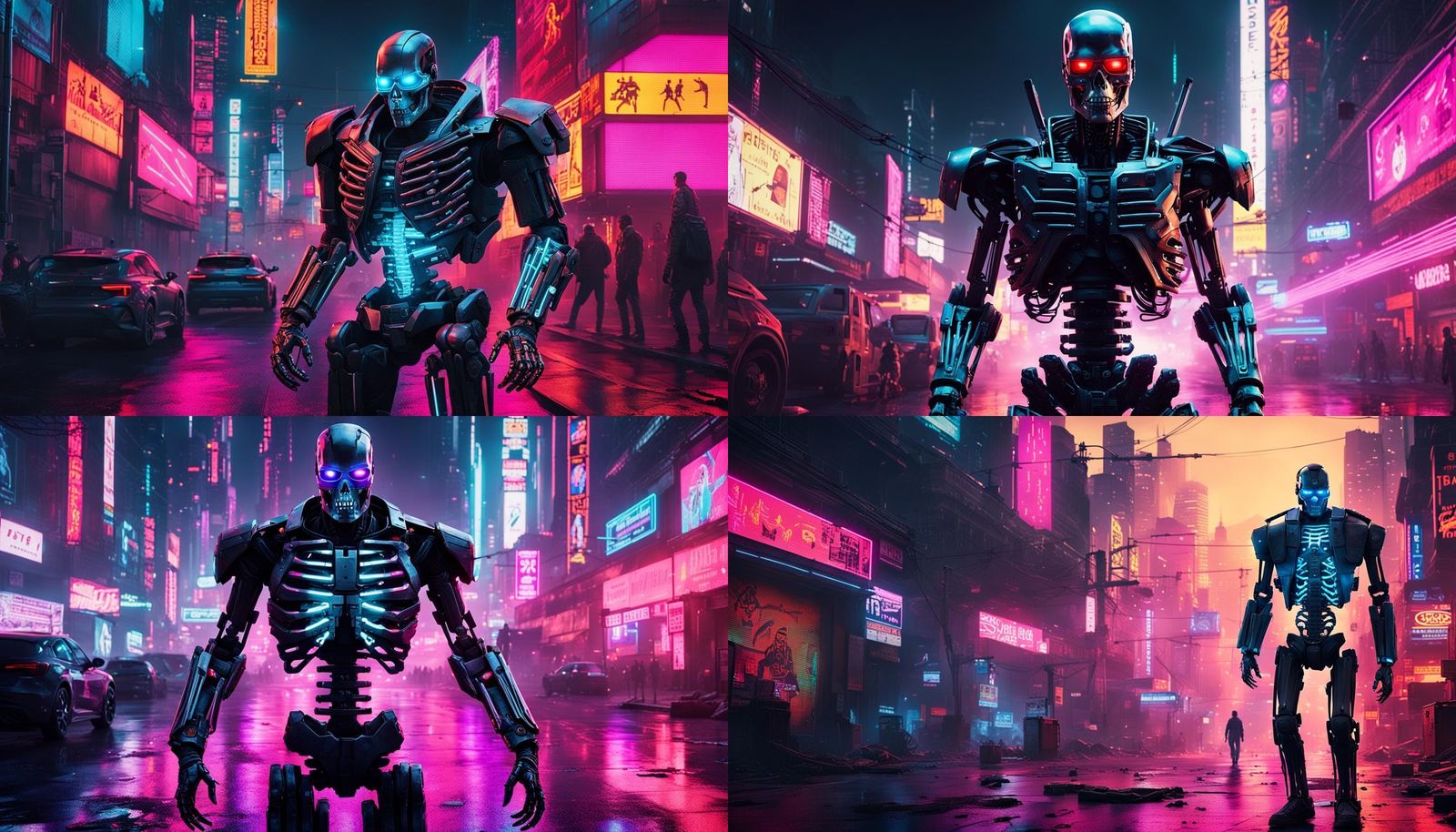 Cool Cyber robot from the future looking like Terminator t800 skeleton ...