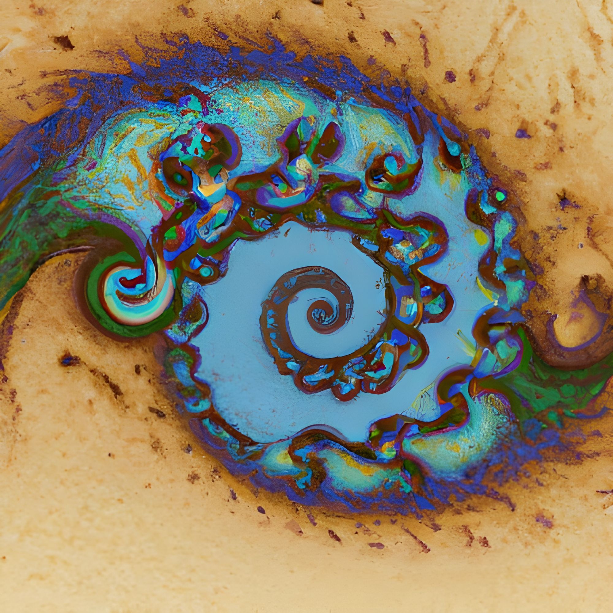 fractal digital illustration oil on canvas watercolor endles water ...