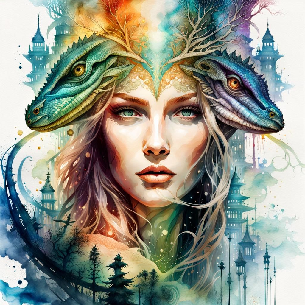 I am the Lizard Queen, I can do anything - AI Generated Artwork ...