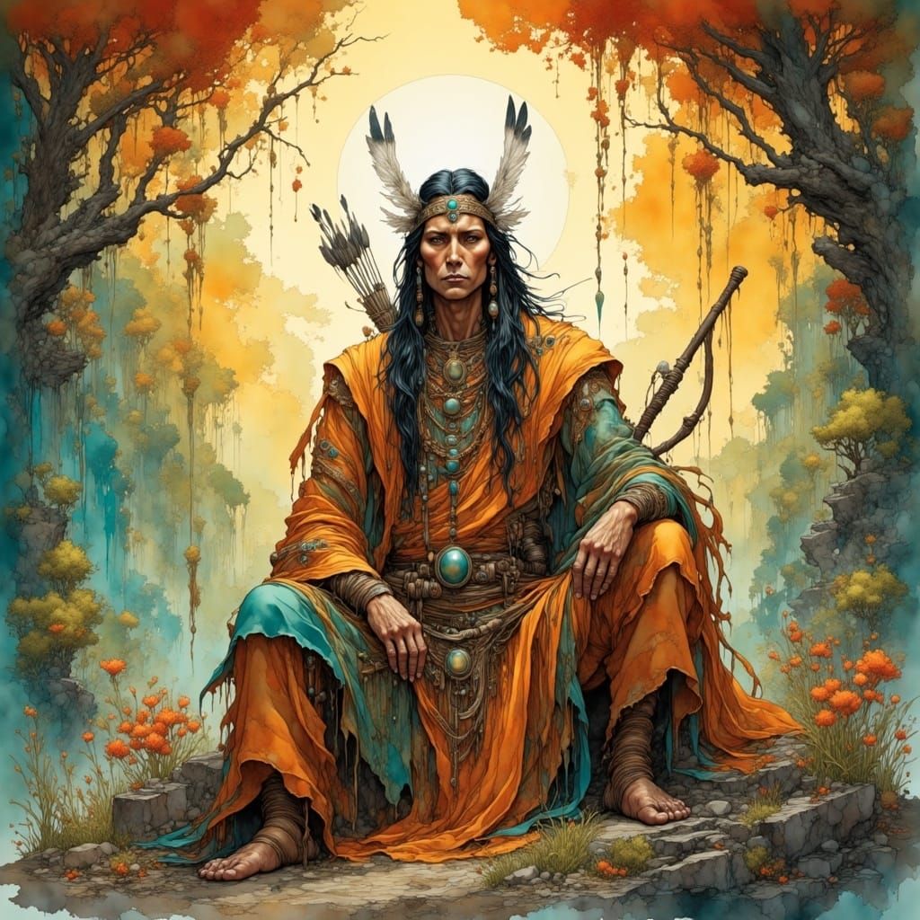 White Bear (Sa-tan-ta), a Kiowa chief; full-length, seated, 1869