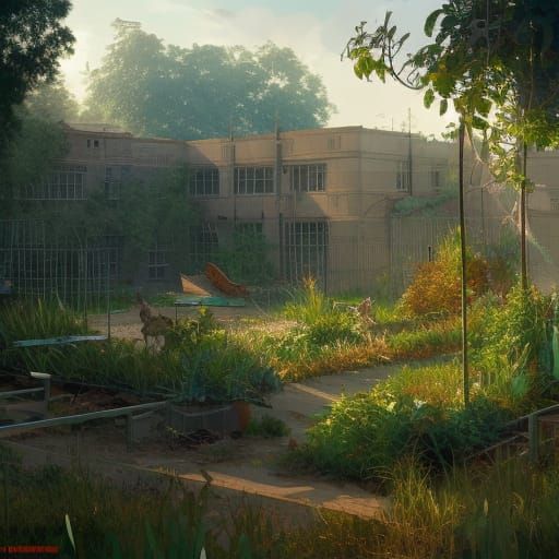 Abandoned school playground - AI Generated Artwork - NightCafe Creator