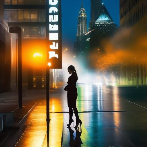 "The Urban Mirage: Reflections of a Silent Figure" - AI Generated ...