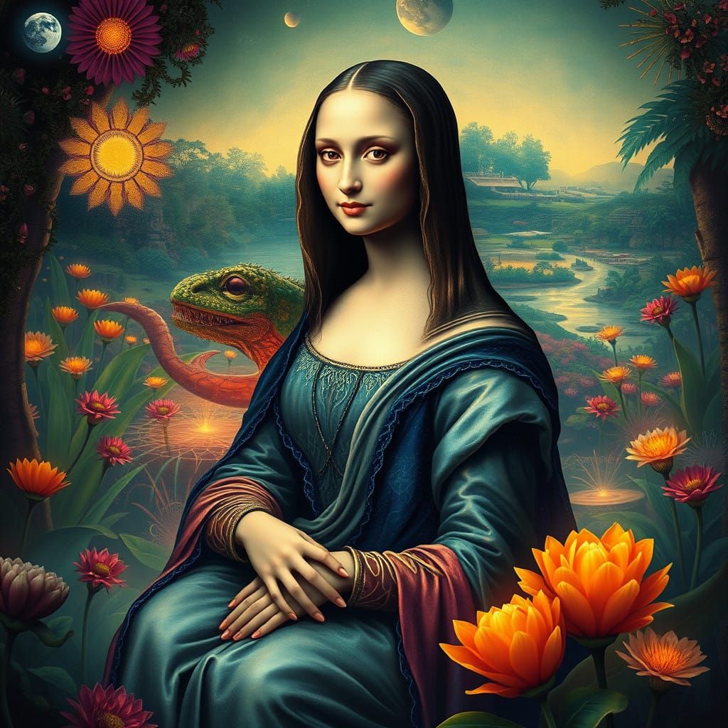 Extraterrestrial Beauty: Enigmatic Alien Mona Lisa... - AI Art