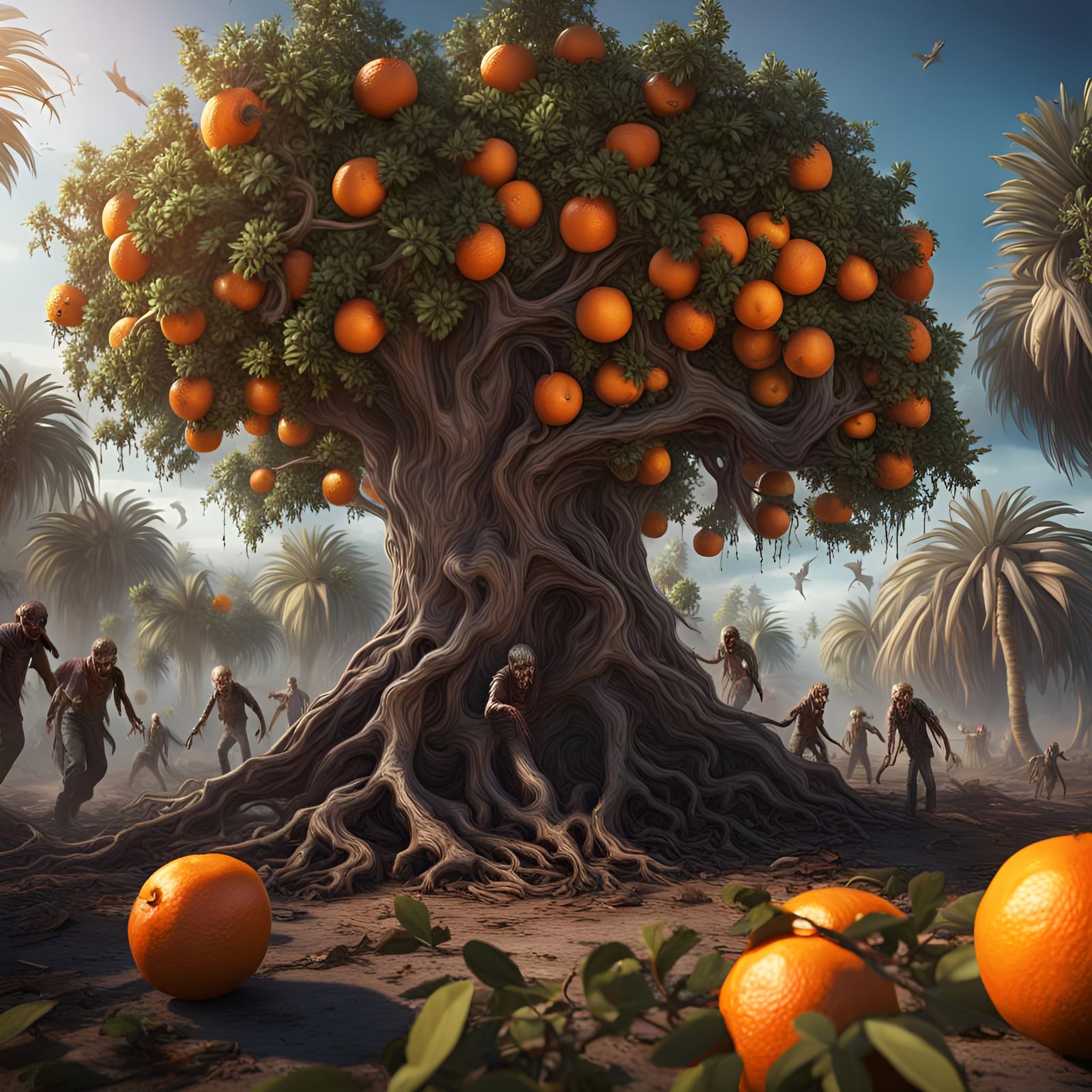 Apocalypse Orange Tree - AI Generated Artwork - NightCafe Creator