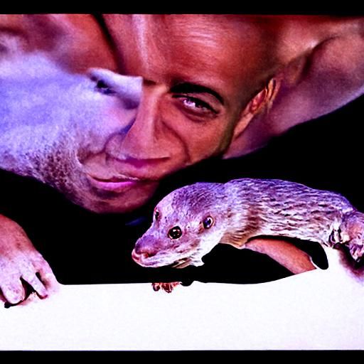 Vin Diesel and a weasel - AI Generated Artwork - NightCafe Creator