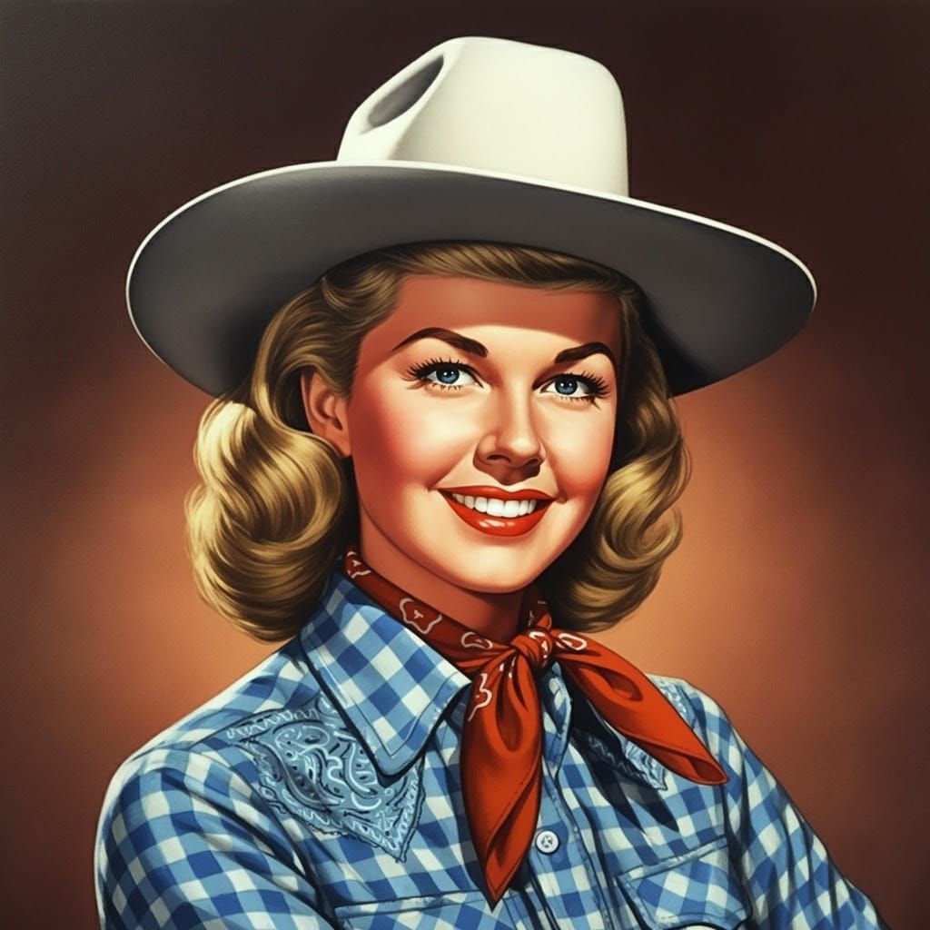 "Curly" in Oklahoma Re-Imagen-Ed - Saucy Cowgirl Portrait in...