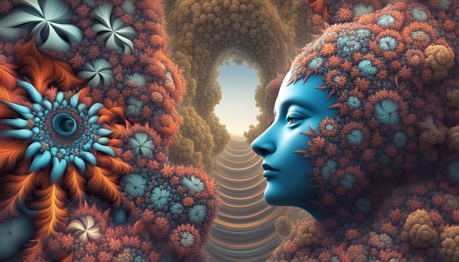 Fractal portrait - AI Generated Artwork - NightCafe Creator