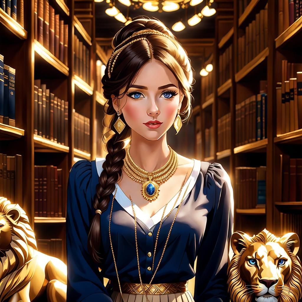 Preppy College Student with Beautifully Braided Hair - AI Generated ...