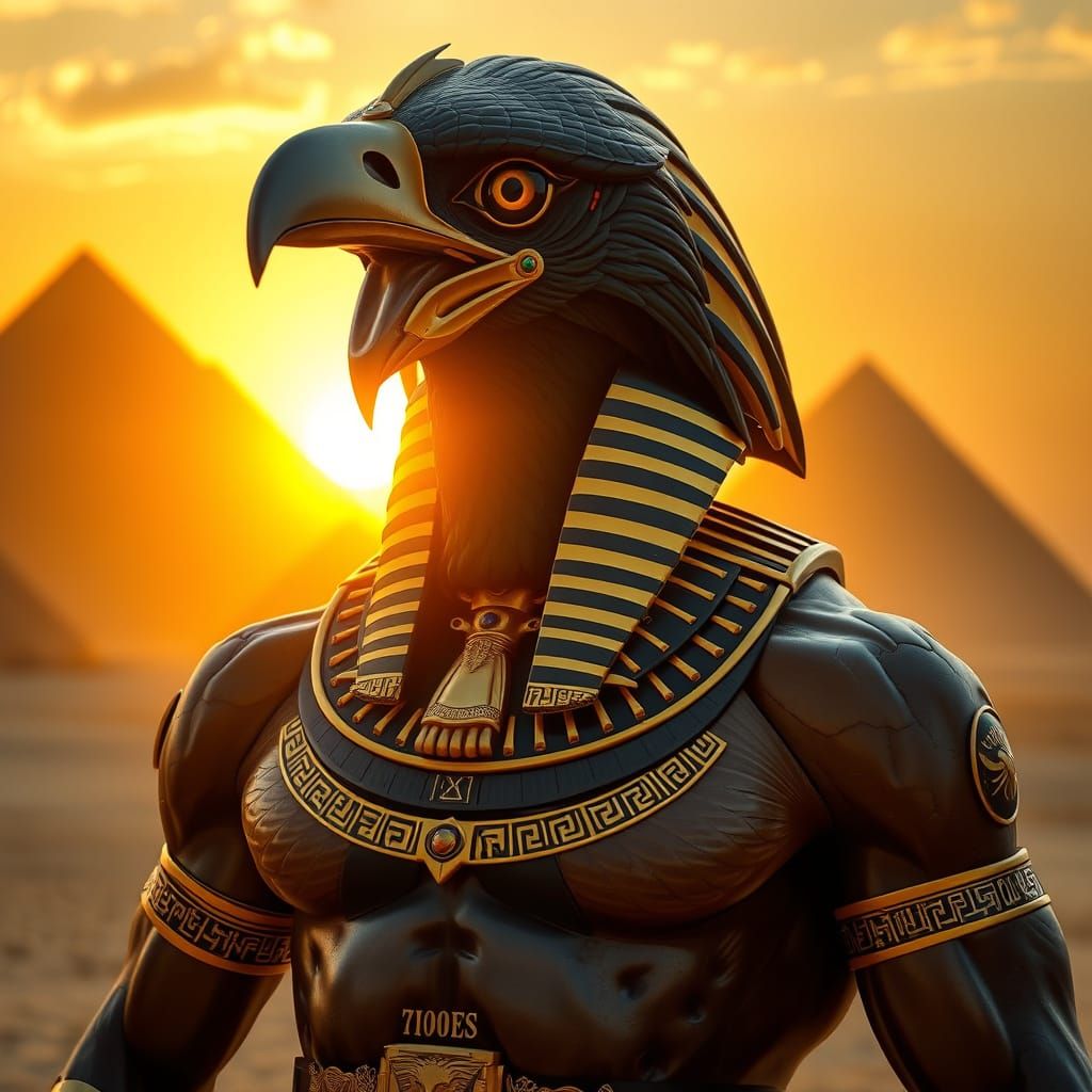 Majestic Horus, Egyptian God, in Ultra-Realistic C... - AI Art