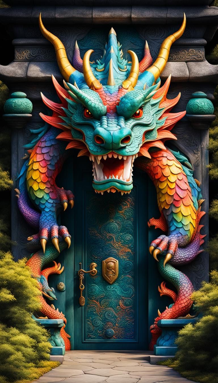 Dragon Door Entrance, hence the term "Enter The Dragon" - AI Generated ...
