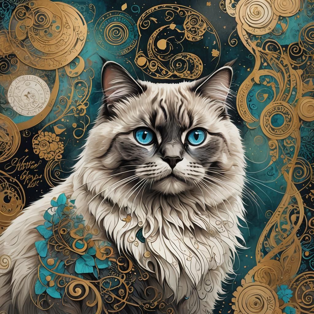 Ragdoll Calligraphic 4 - AI Generated Artwork - NightCafe Creator