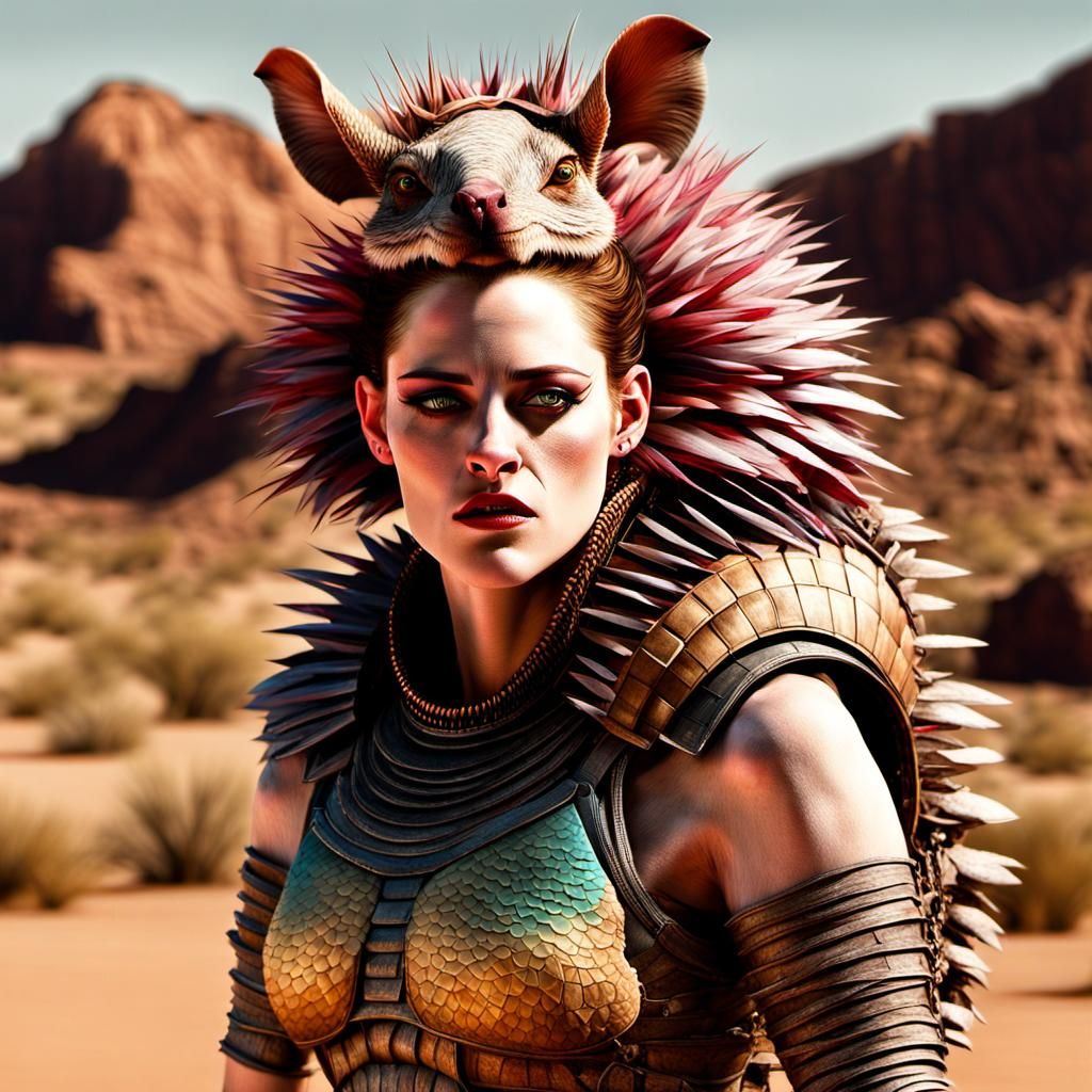 Kristen Stewart Armadillo Suit - AI Generated Artwork - NightCafe Creator